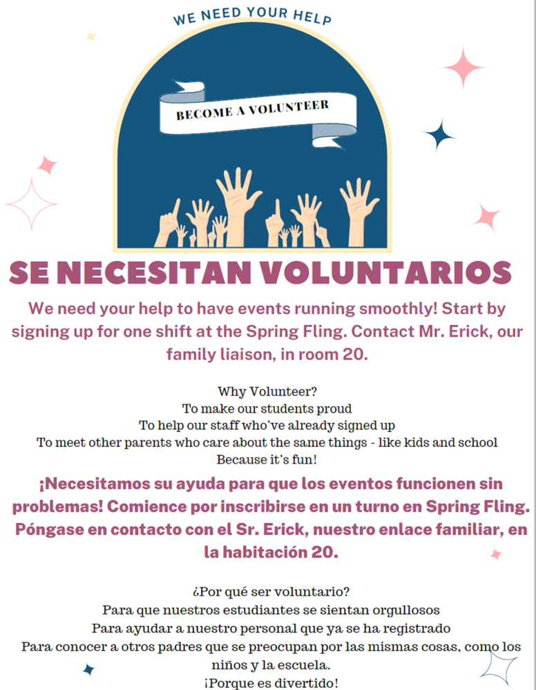 Spring Fling Volunteers Wanted/Se Busca Voluntarios! | Oak Hill Elementary
